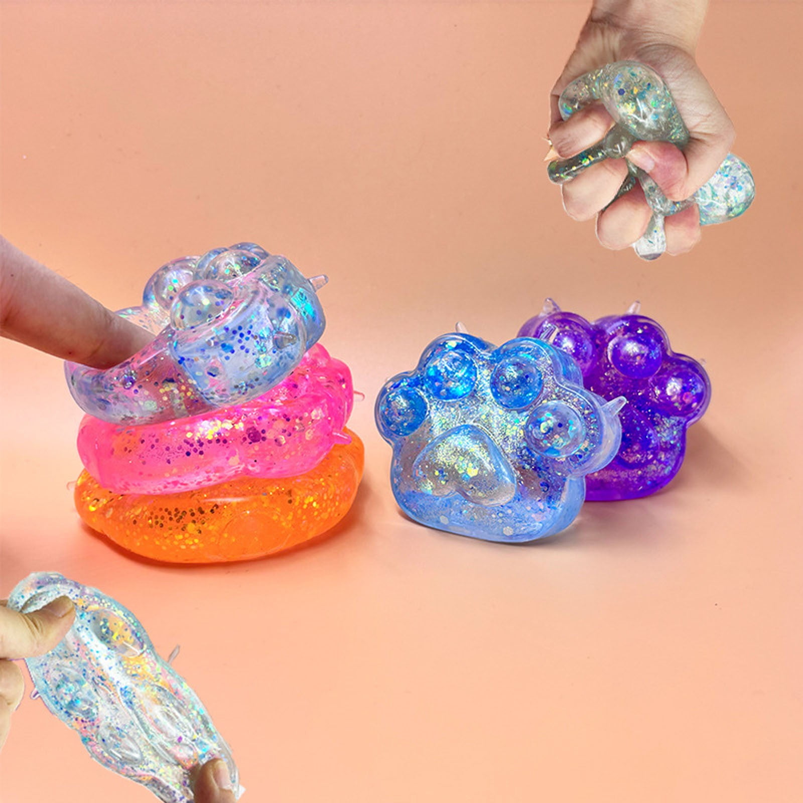 Cat Paw Stress Ball Fidget Toy for Adults | Cute TPR Sensory Squeeze ...