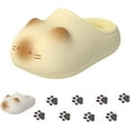 Cat Paws Footprints Fluffy Plush Fleece Height Increase Slippers ...