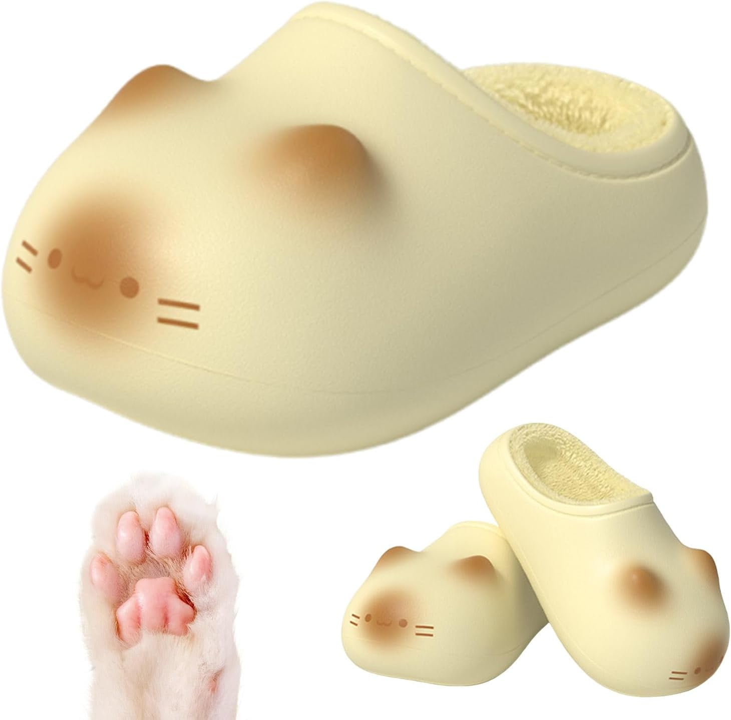 Cat Paws Footprints Height Increase, Cat Paw Slippers With Fluffy Plush ...