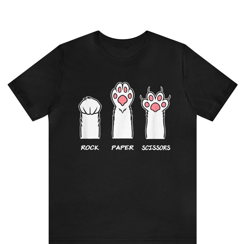 Cat Paws Rock Paper Scissors Pet Owner Animal Lover Graphic Novelty Tee ...