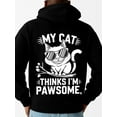 Cat Pawsome Hoodie funny hoodies funny humor men's machine washable ...