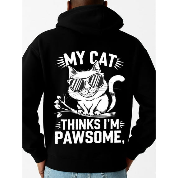 Cat Pawsome Hoodie funny hoodies funny humor men's machine washable ...