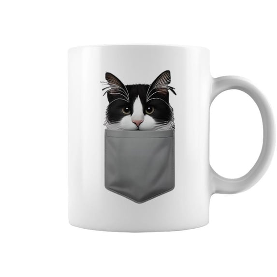 Cat Peeking In Pocket Cute Cat Lover For Dad Coffee Mugs - Walmart.com
