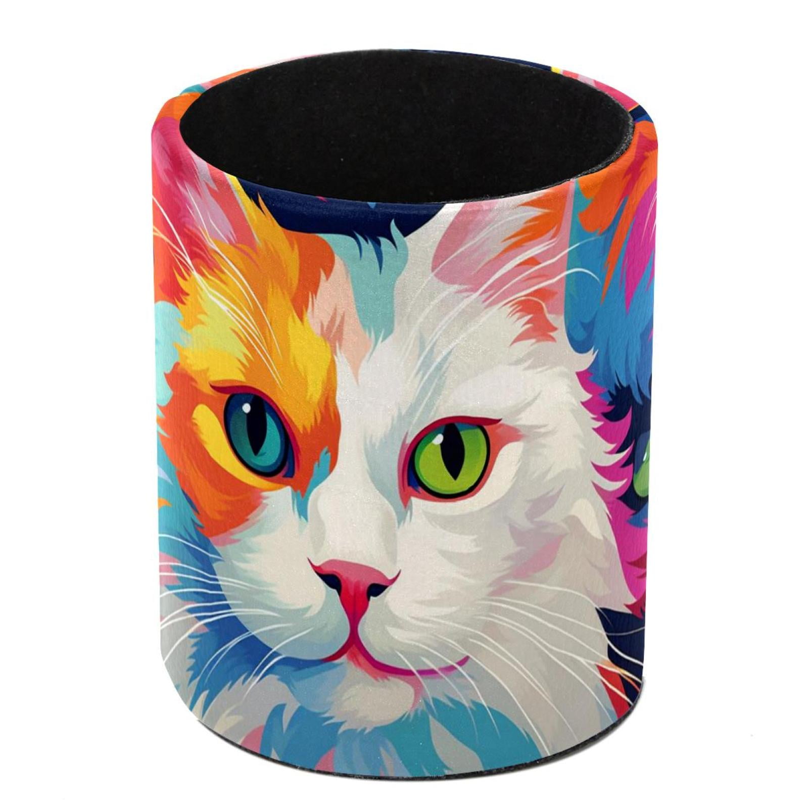 Cat Pen Holder Stand Cup Pencil Holder Organizer Makeup Brush Holders ...