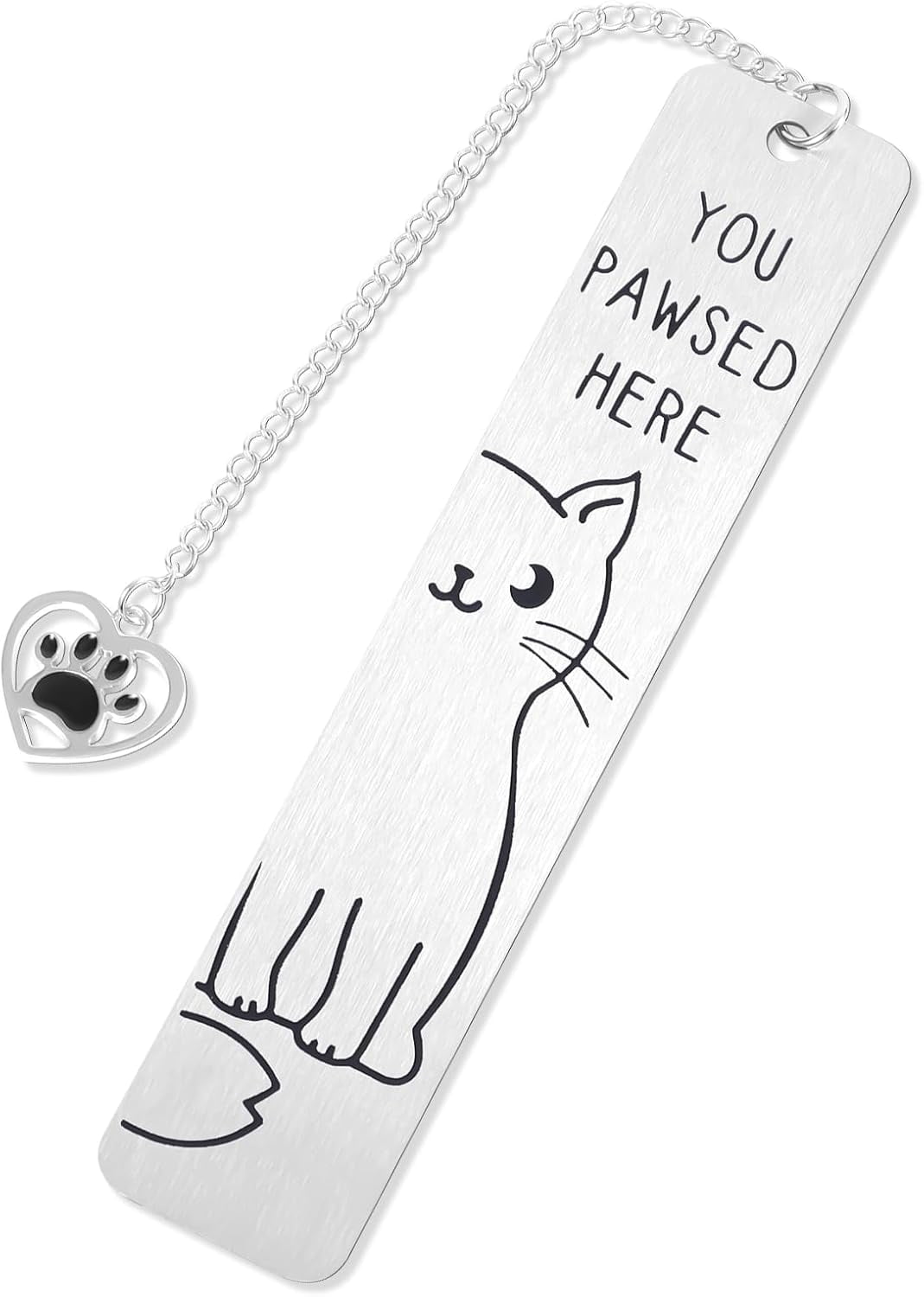 Cat Pendant Bookmark, Cute Cat Gifts Funny Silver Animal Metal Book ...