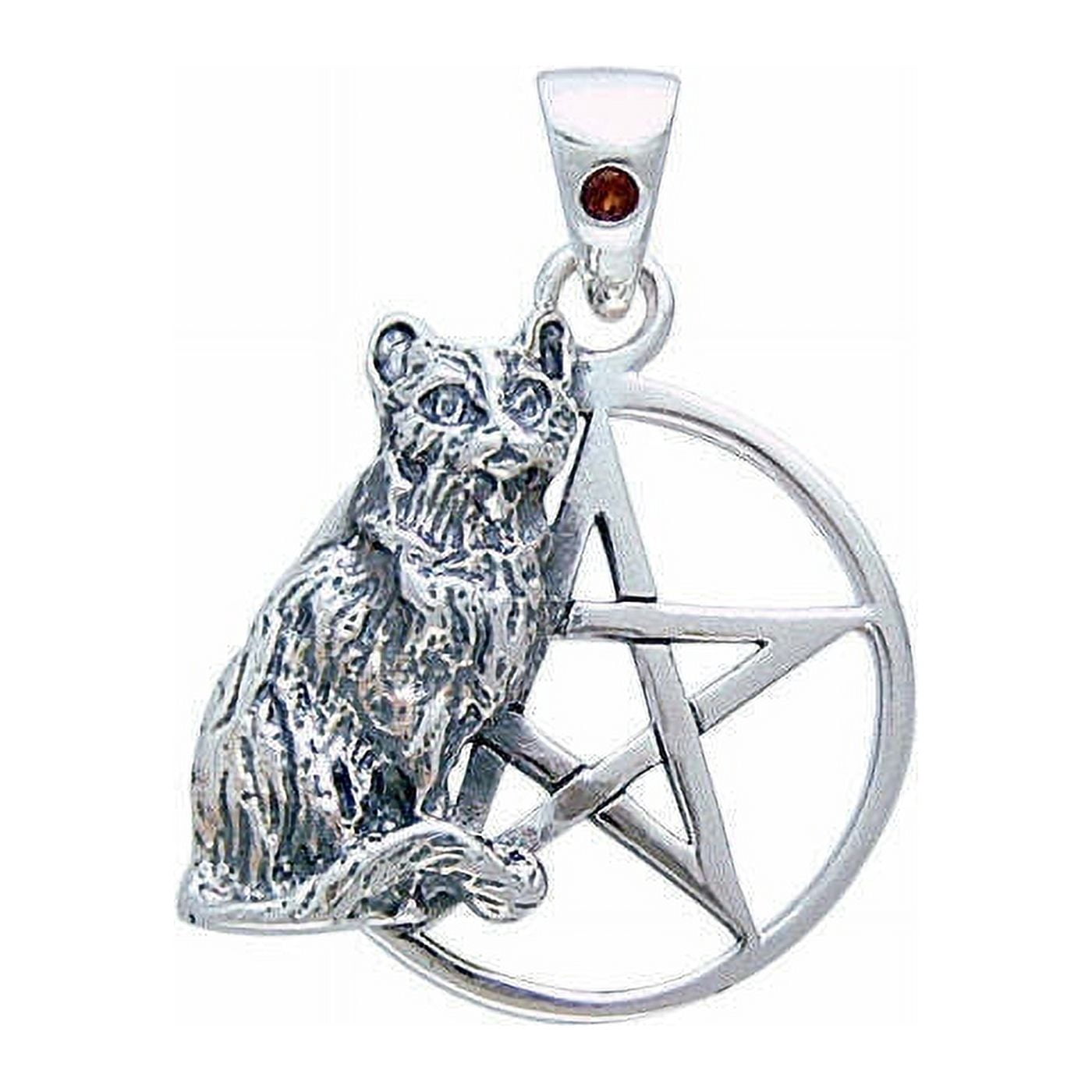 Cat Pentacle 925 Sterling Silver Pendant Pagan Wiccan Jewelry Choice of ...