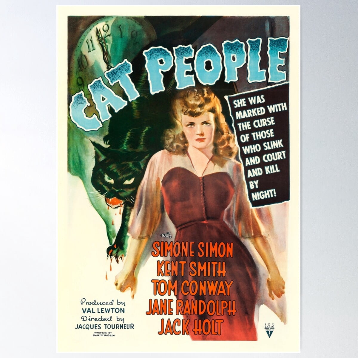 Cat People 1942 Movie Poster Poster Wall Art, Modern Wall Decor For Living Room Bedroom, 12x18 ...