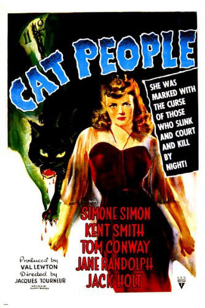 Cat People Movie Poster Simone Simon Terror Claws Night Adventure 20x30 ...