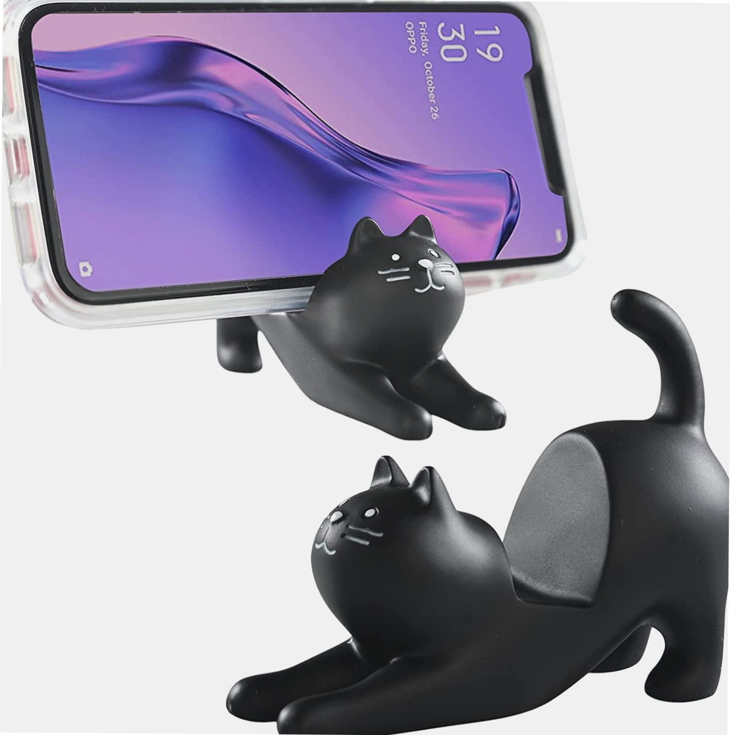 Cat Phone Stand, Cute Desktop Smartphone Holder, Vertical or Horizontal ...