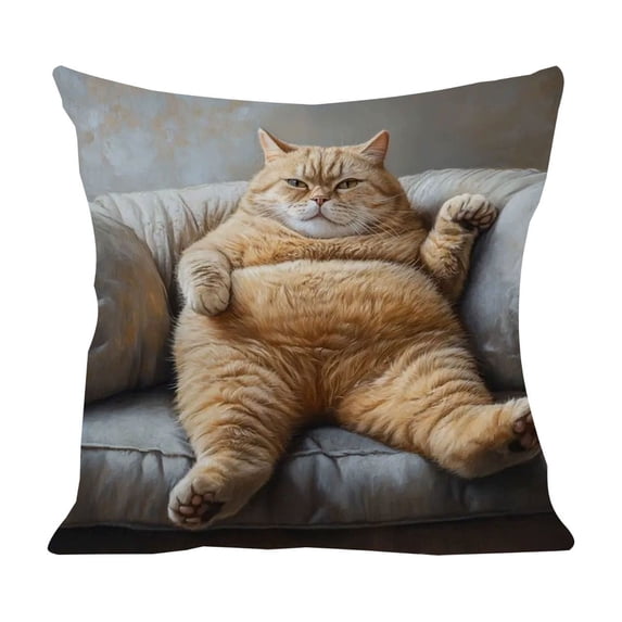Cat Pillow Cover 18x18 Inch Square, Cats Design, Sofa Decorative Living ...