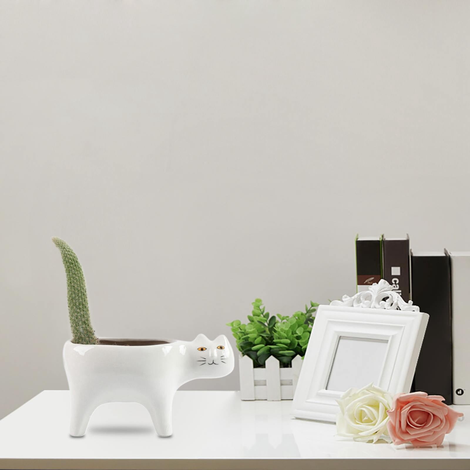 Cat Planter Animal Succulent Pots Ceramic Cat Mini Flower Pots Cactus ...