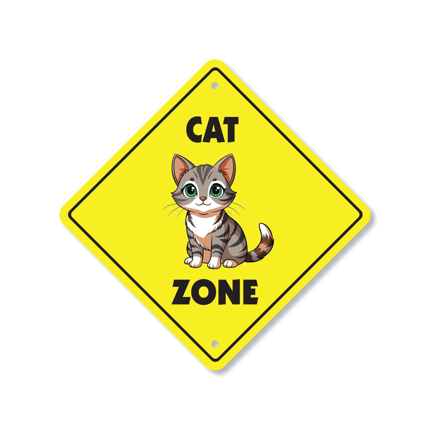 Cat Plastic Crossing Sign - 12 Inch X 12 Inch Xing Sign Gift Feline ...