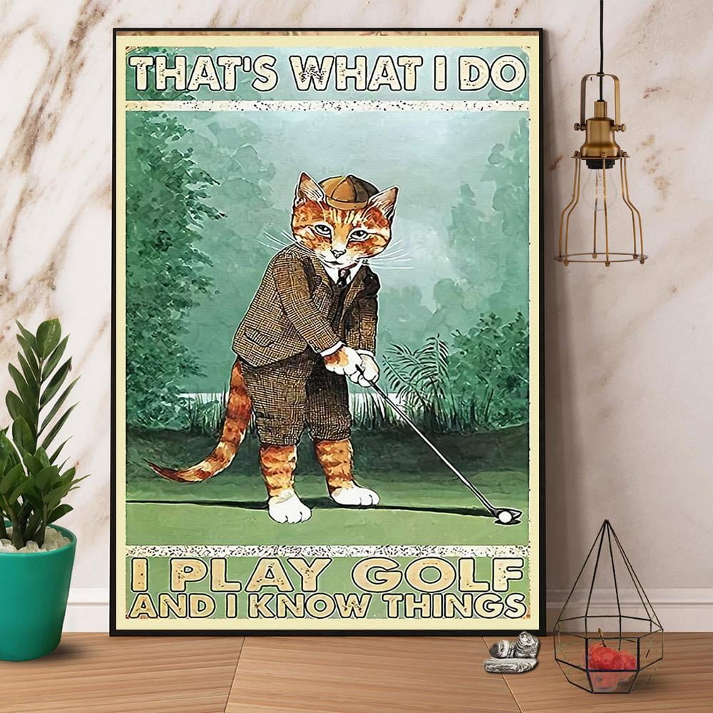 Cat Playing Golf That’S What I Do I Play Golf And I Know Things Paper ...