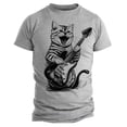 Cat Playing Guitar Music Lover Graphic Tee Feline Musician Instrument ...