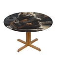 Cat Playing Guitar Rock Music Fitted Round Tablecloth 130cm with ...