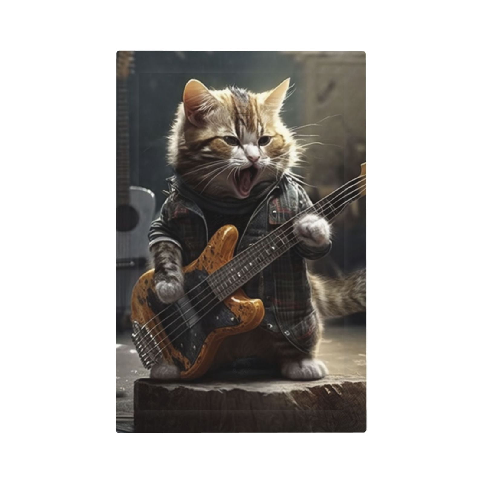 Cat Playing Guitar Rock Music No Device Blank Wall Plate 1 Gang ...