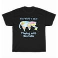 Cat Playing Map for Men and Women Funny World Traveler Gift up to 5XL ...