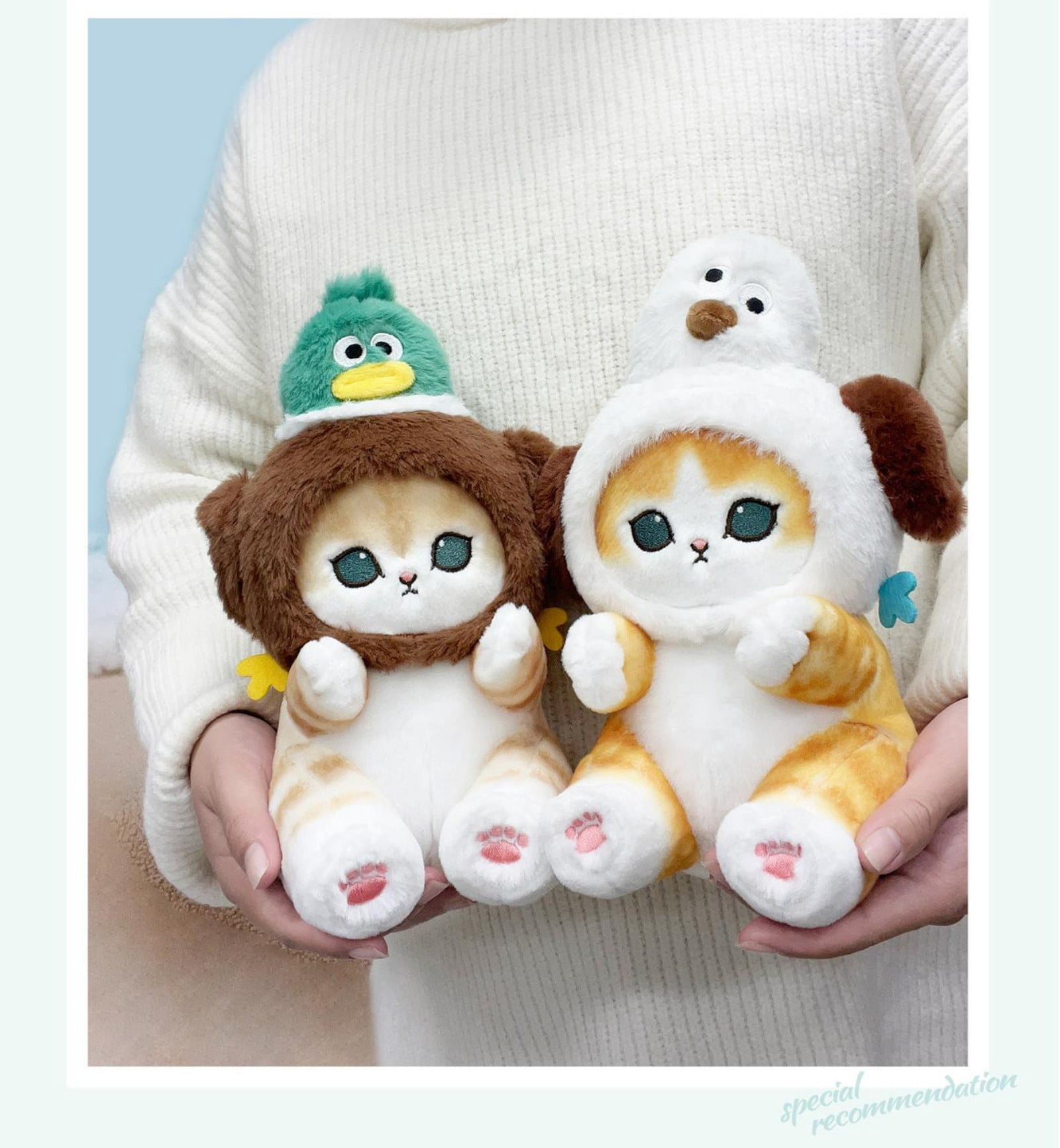 Cat Plush Body Pillow 9"Cute Cat Large Stuffed Animals Soft Plushies ...