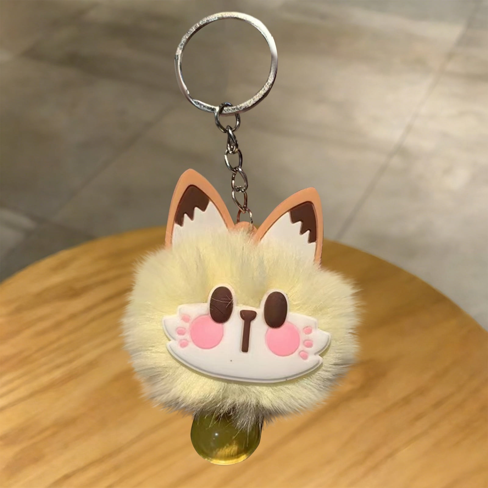 Cat Plush Cute Keychains with Bells Kawaii Furry Keychains Toy for ...