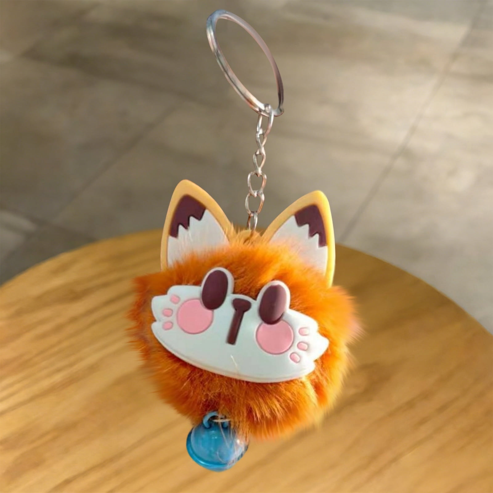 Cat Plush Cute Keychains with Bells Kawaii Furry Keychains Toy for ...