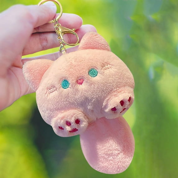 Cat Plush Keychain - Cute Cat Keychain, Key Charm | Cute Plush Pendant ...