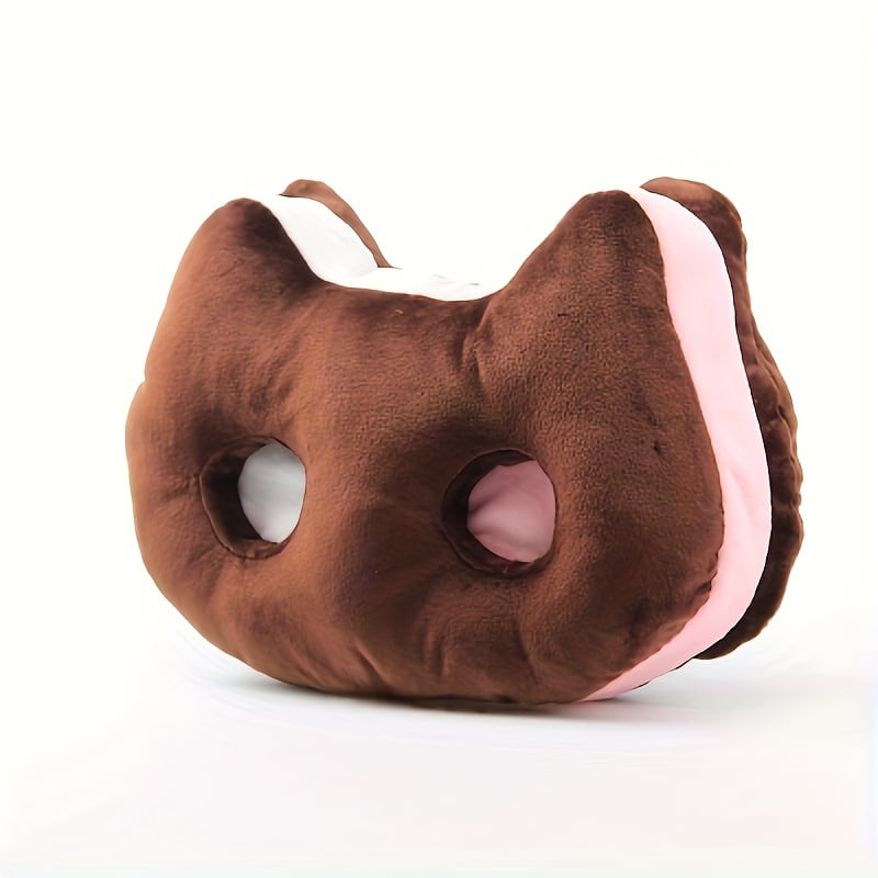 Cat Plush Pillow with Cookie Shape, 9.8 Inch Soft Stuffed Animal Toy ...