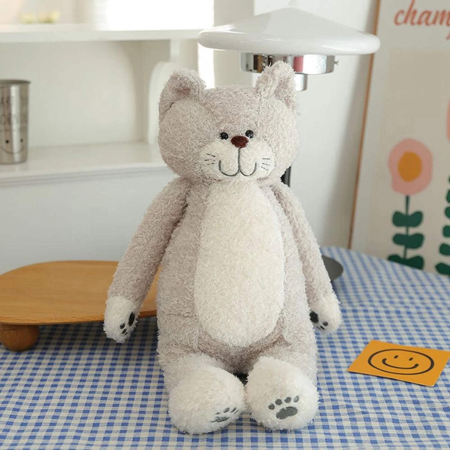 Cat Plush Toy Black And White Splicing Plush Kawaii Cat Sleeping Leg ...