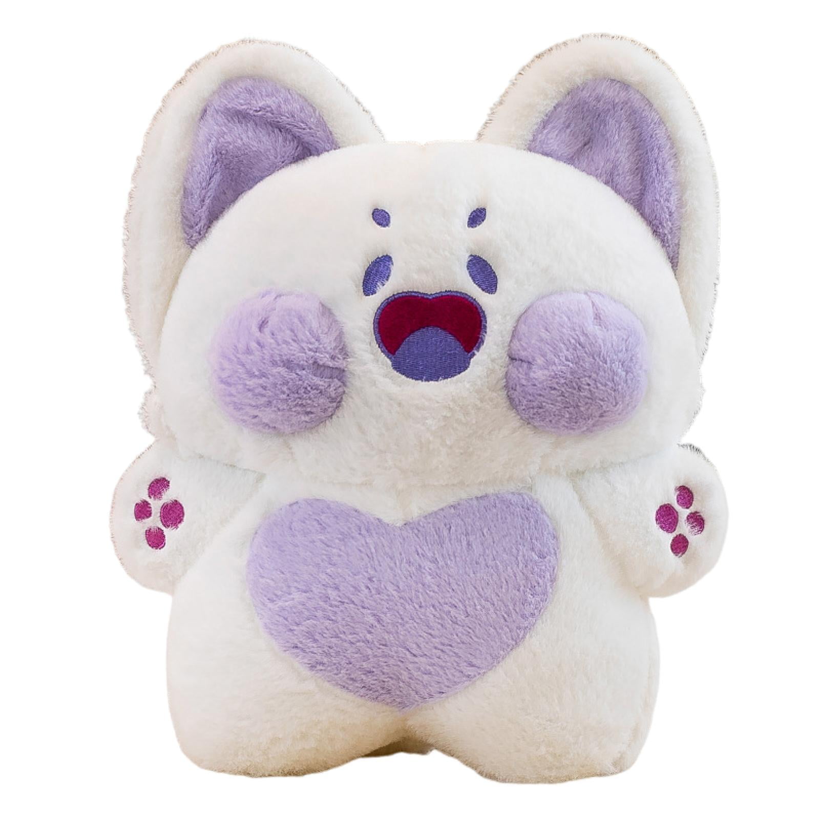 Cat Plush Toy Cute Smiling Kitten Lovely Cartoon Doll Fluffy Hugging ...