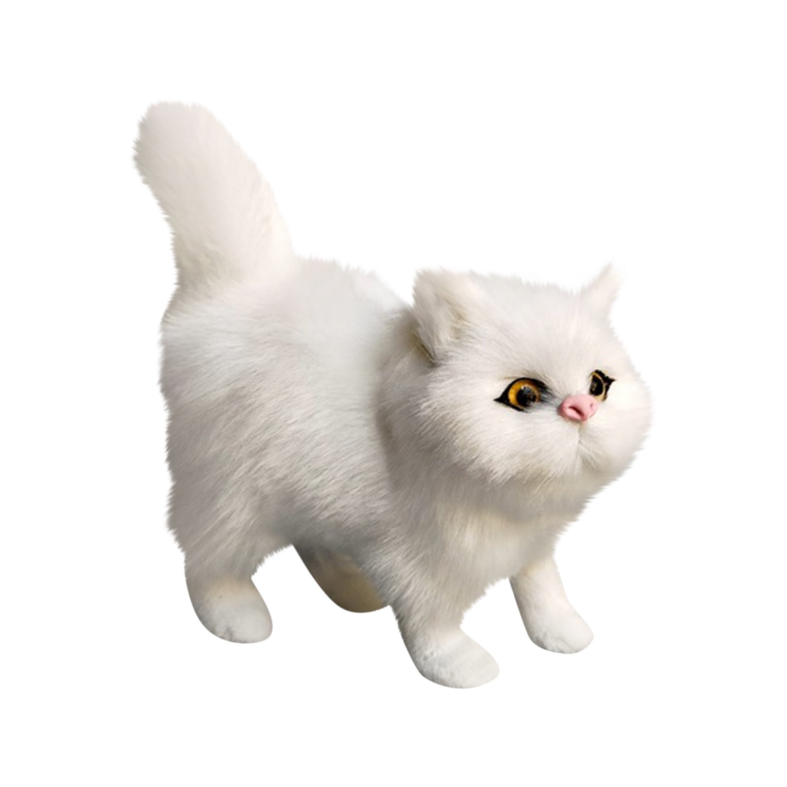 Cat Plush Toys,Realistic Furry Baby Calico Cat Figurine Simulation ...