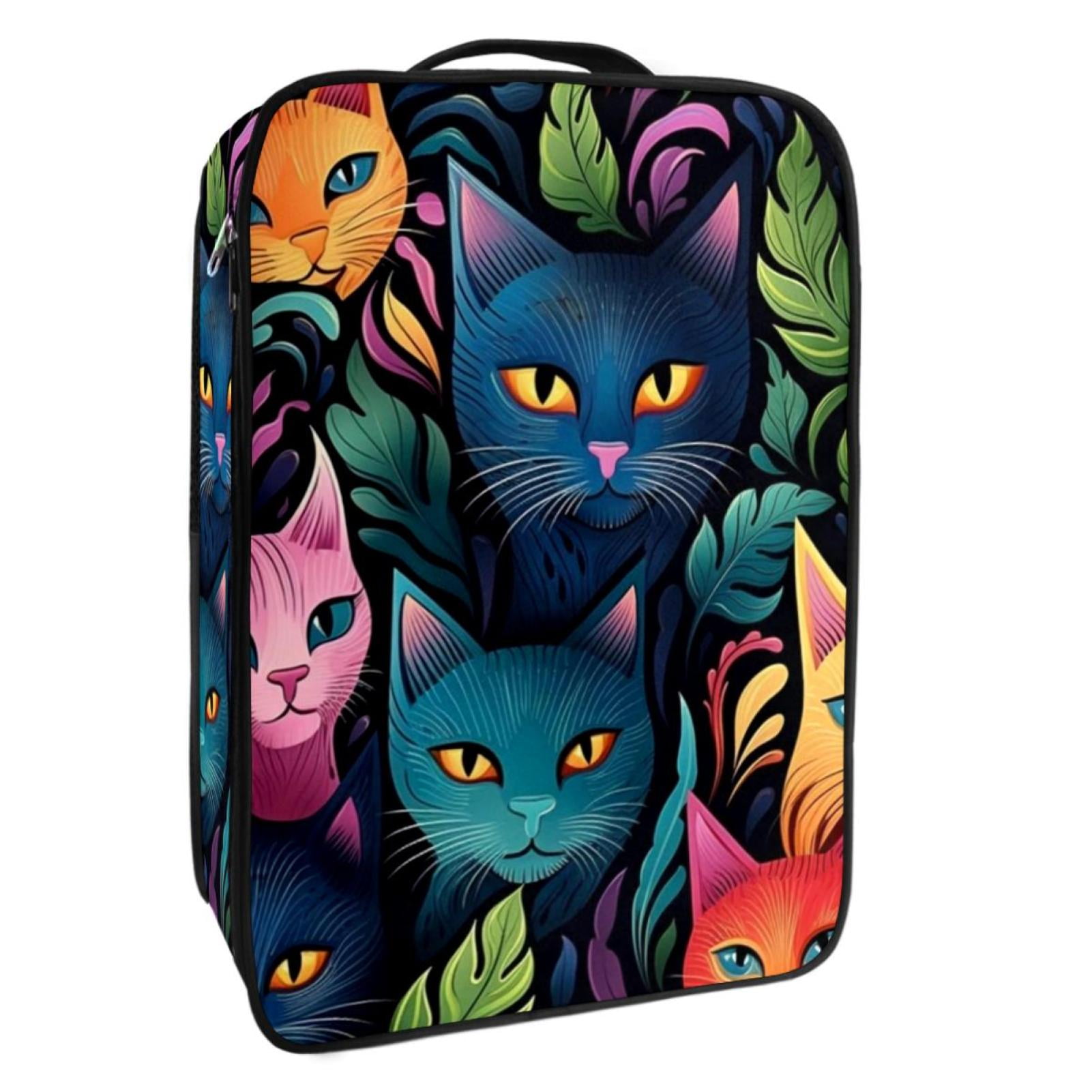 Cat Polyester Shoe Organizer Box 23x31cm/9x12in Closet Storage Solution ...