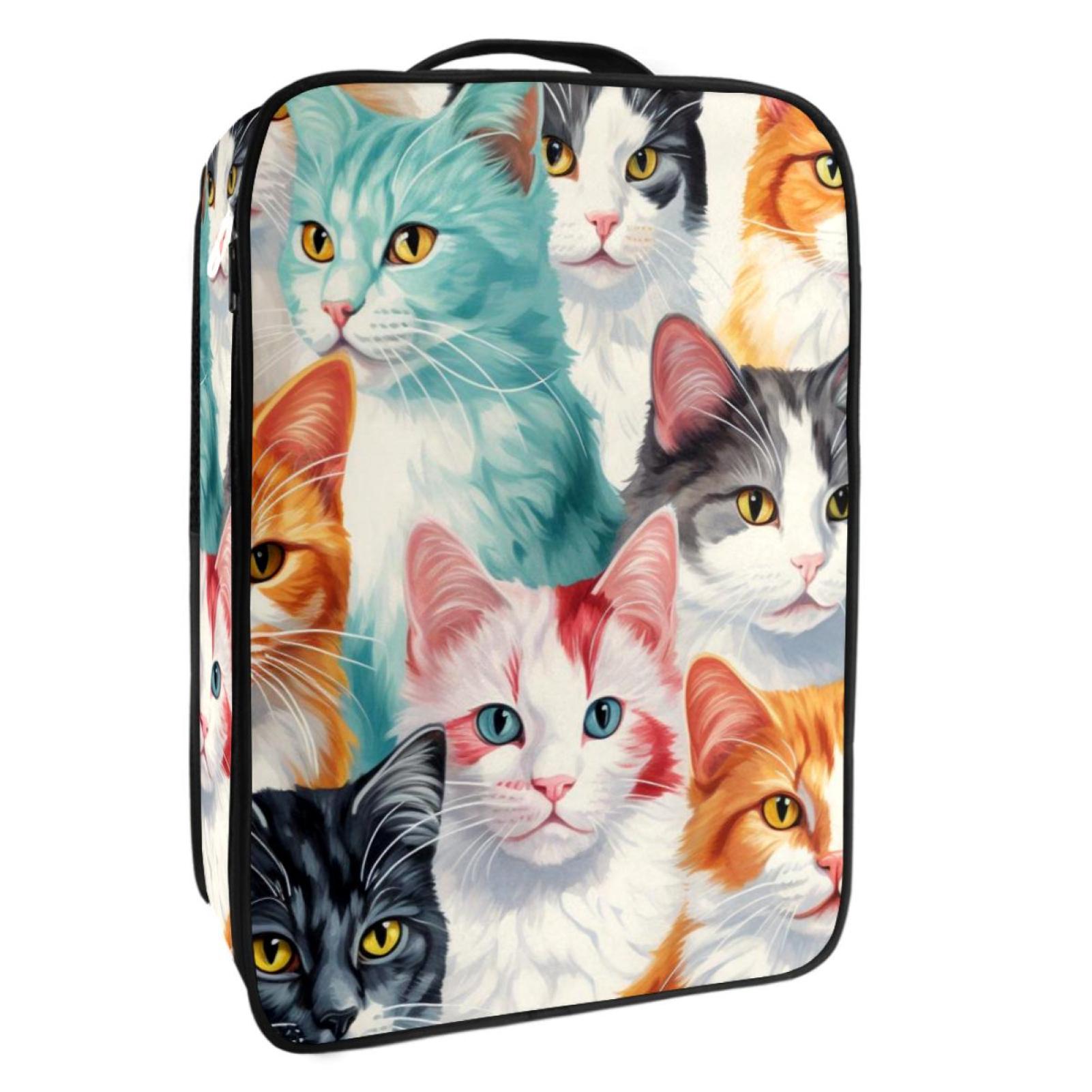 Cat Polyester Shoe Storage Boxes, 23x31cm/9x12in, Stackable Organizer ...