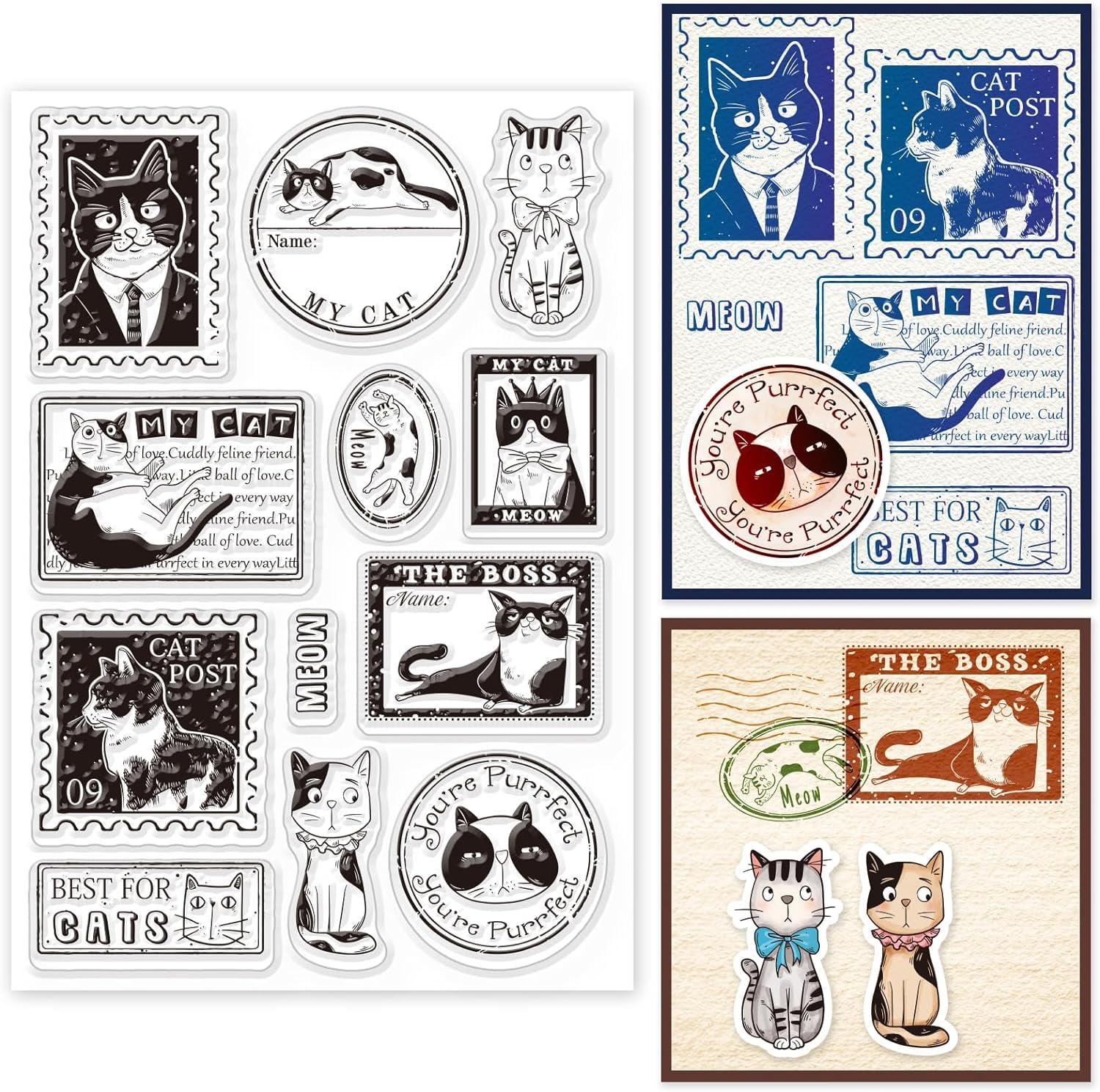 Cat Post Label Clear Stamp Kitten Film Framework Silicone Clear Stamp ...