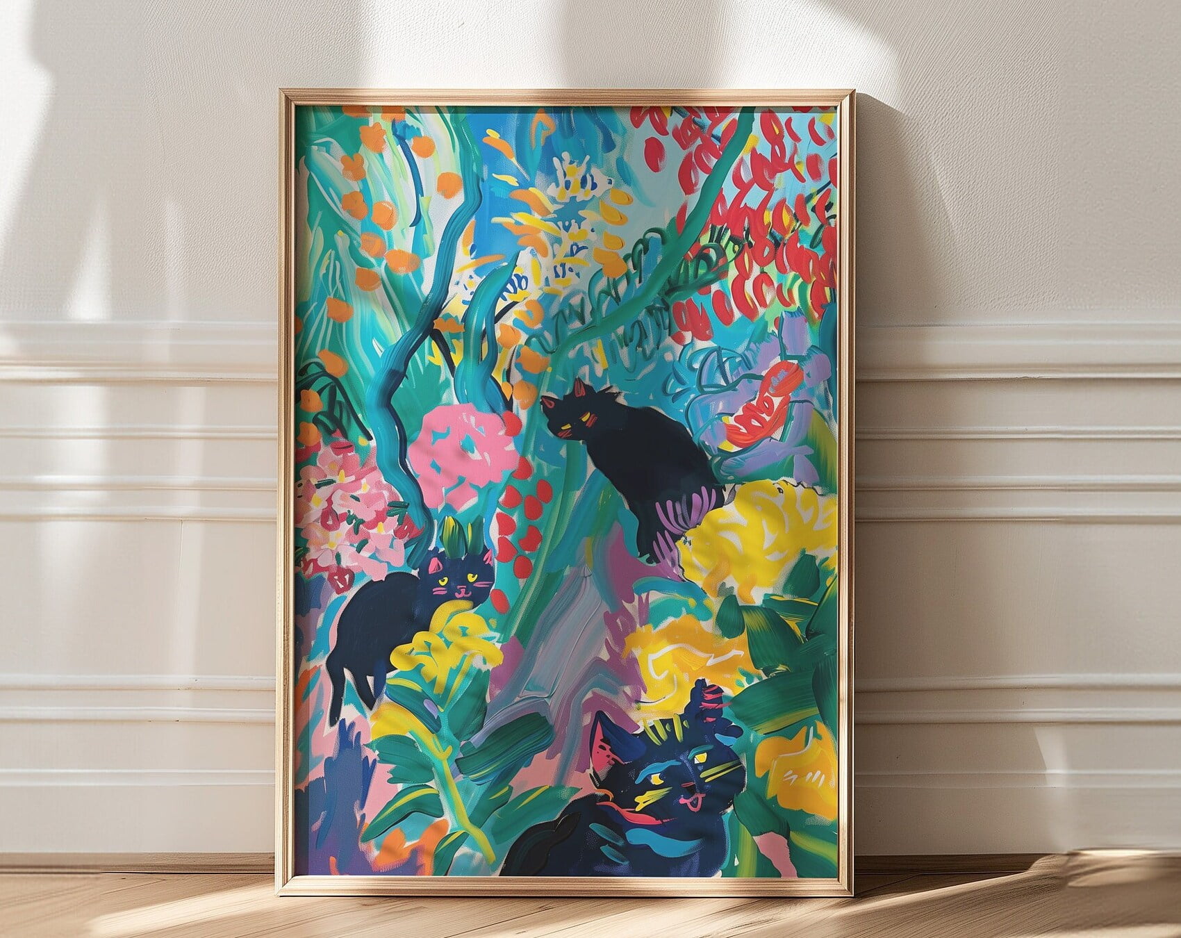 Cat Poster, Art Print, Maximalist Decor, Eclectic Wall Decor, Abstract ...