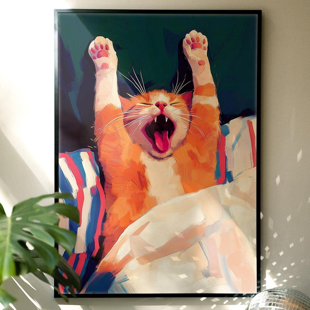 Cat Poster, Beedroom Wall Art, Preppy Animal Print, Home Wall Decor ...