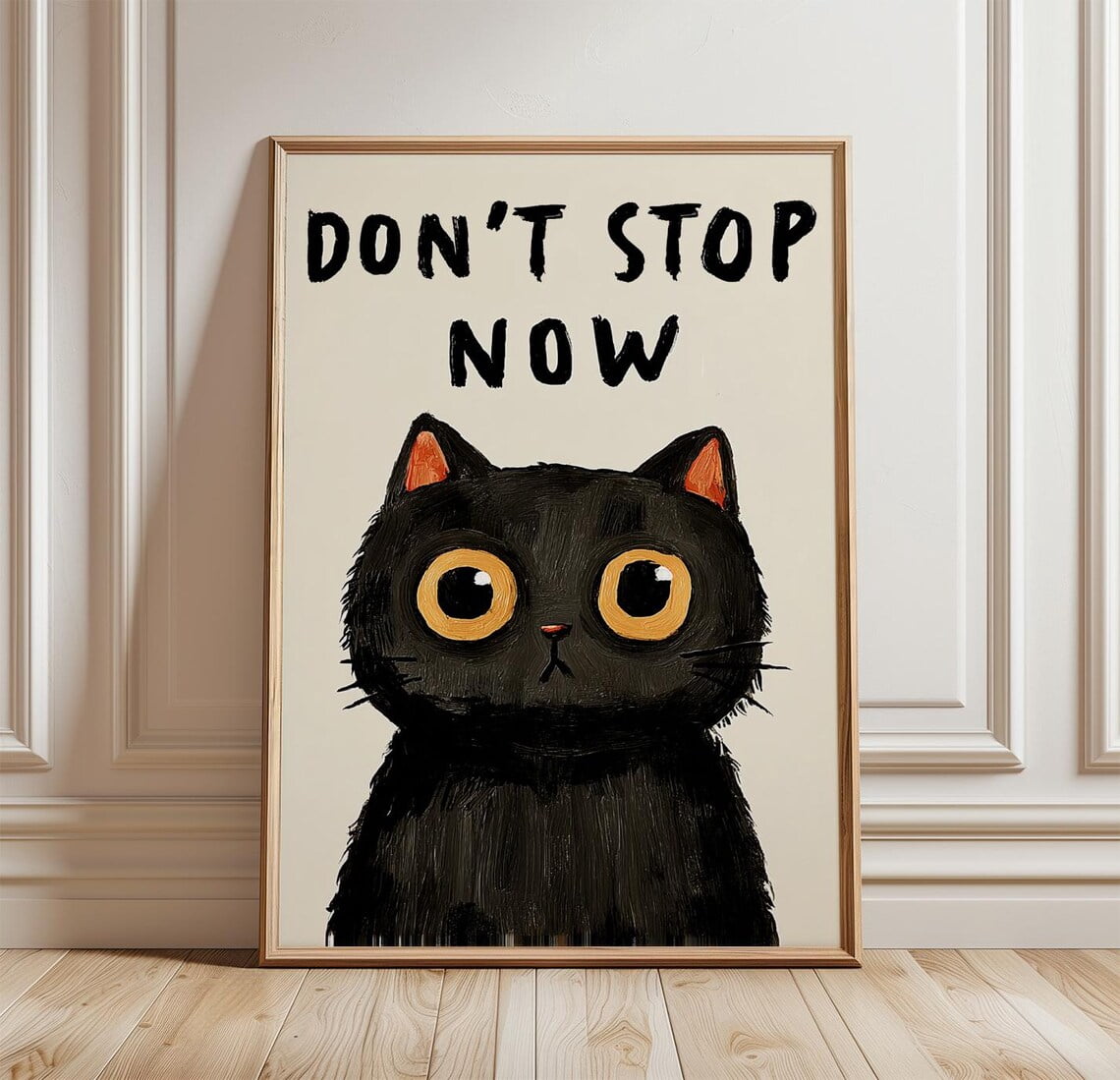 Cat Poster Dont Stop Now Bathroom Wall Art Cute Black Cat Decor ...