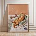Cat Poster, Ginger Spa, Orange Tabby Bath, Whimsical Pet, Bathroom And ...