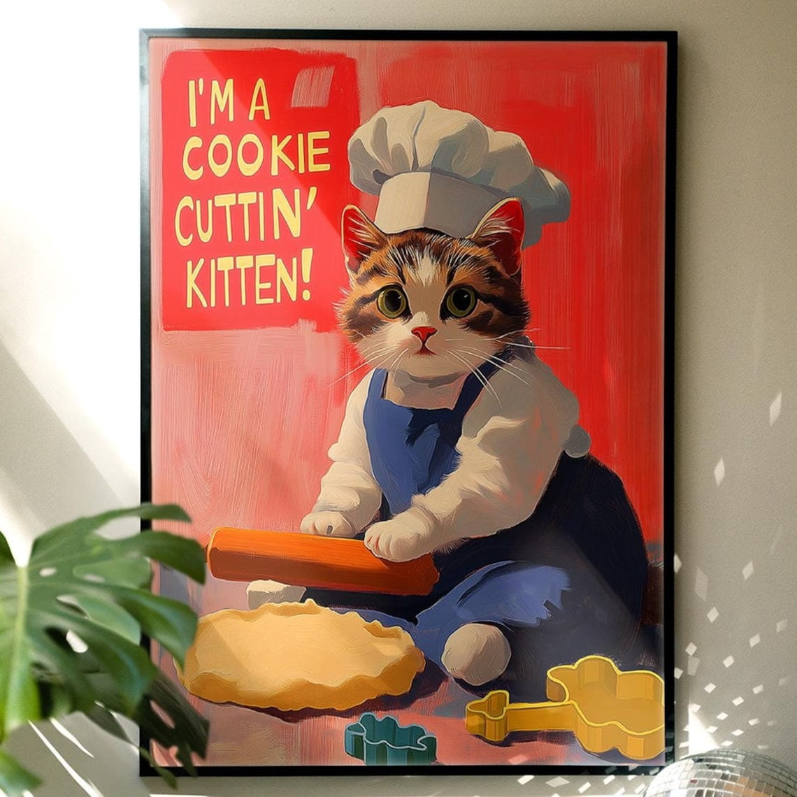 Cat Poster, Kitchen Wall Decor, Pet Portrait Poster, Animal Print ...
