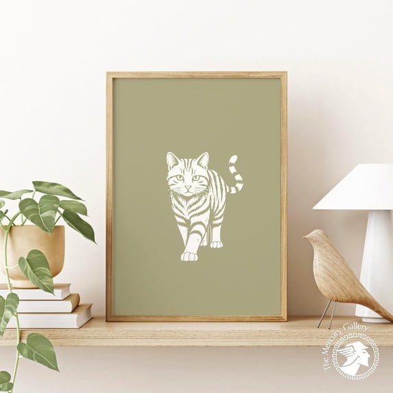 Cat Poster, Minimalist Animal Art Print, Modern Pet Lover Wall ...
