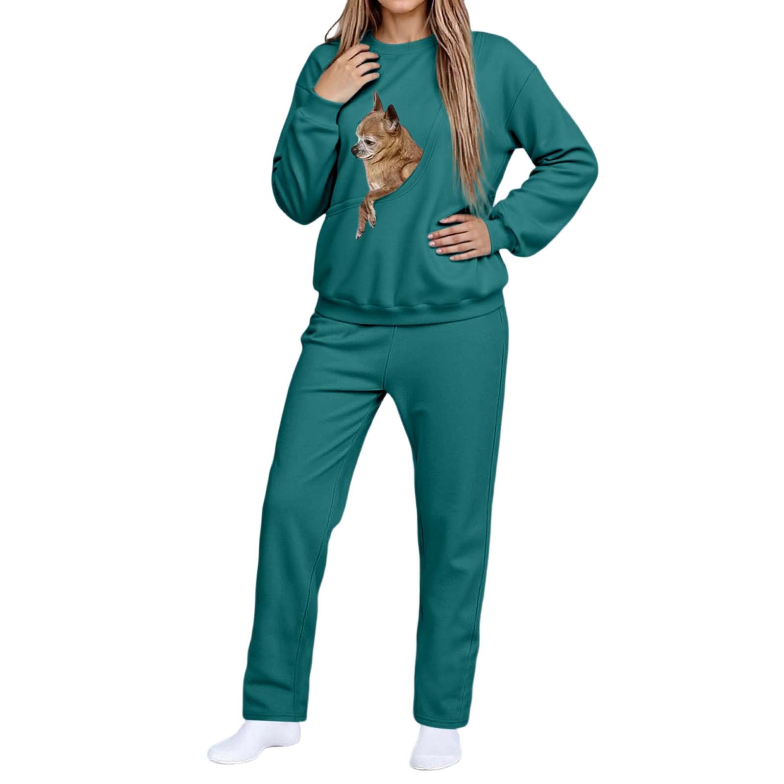 Cat Pouch Sweatshirts for Women Kangaroo Pocket Winter Hooded Tracksuit ...