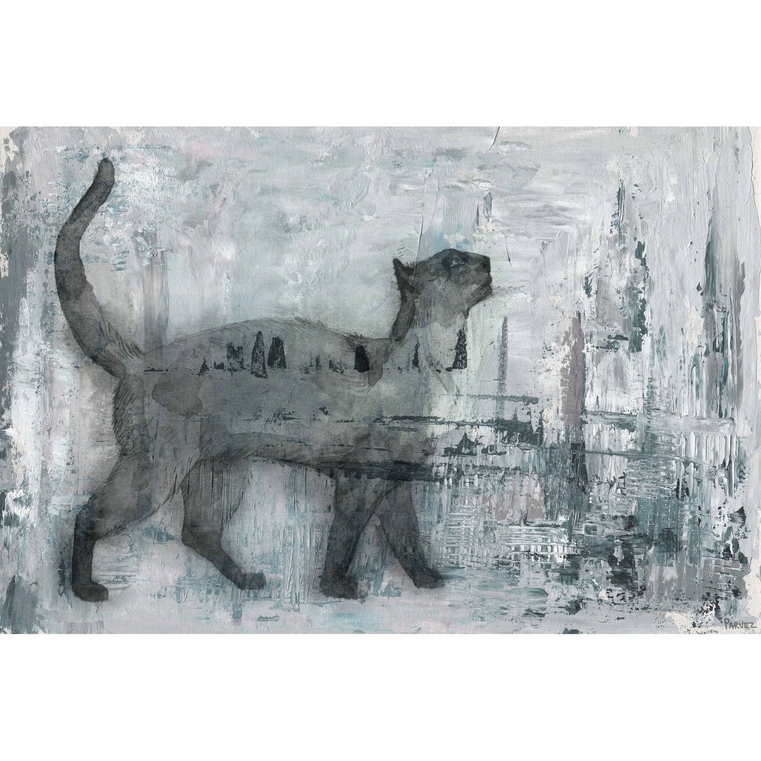 Cat Prance Painting Print on Wrapped Canvas - Walmart.com