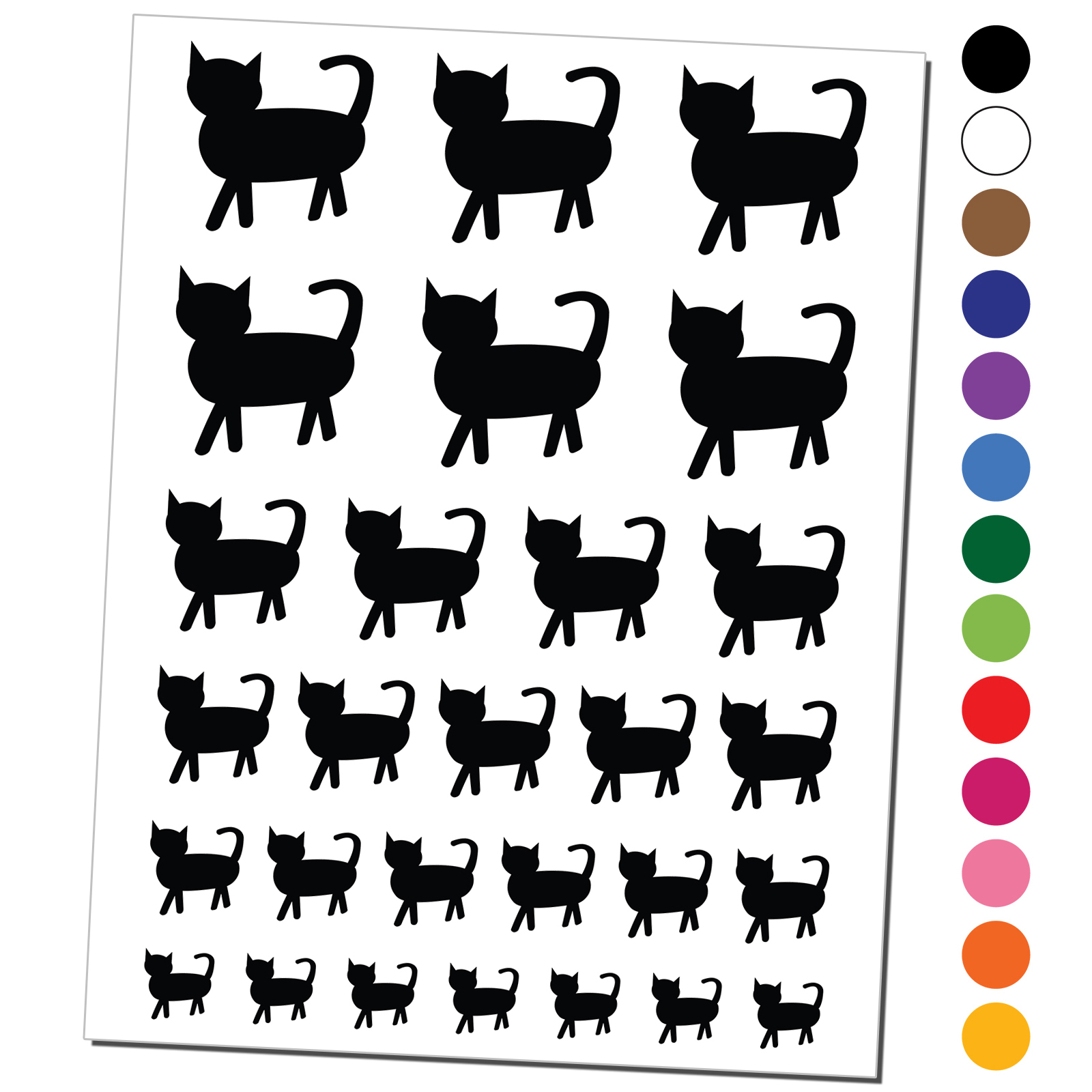 Cat Prancing Solid Water Resistant Temporary Tattoo Set Fake Body Art ...