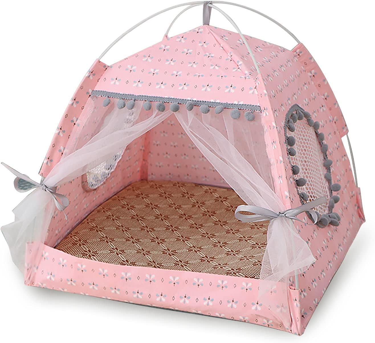 Walmart Cat Princess Indoor Pet Tent, Portable Floral Cave Bed for Dogs ...