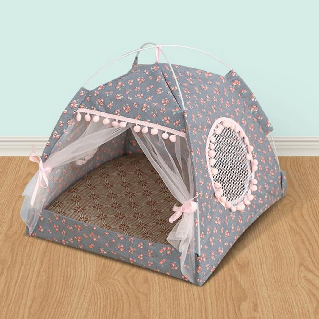 Cat Princess Indoor Tent House Pet Dog Cute Floral Cave Nest Bed ...