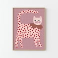 Cat Print – Colorful Nursery Wall Art Decor For Kids, Red Polka Dots ...