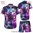 Cat Print Hawaiian Shirt Funny Cats Disco Button Down Shirts Cat Gift ...