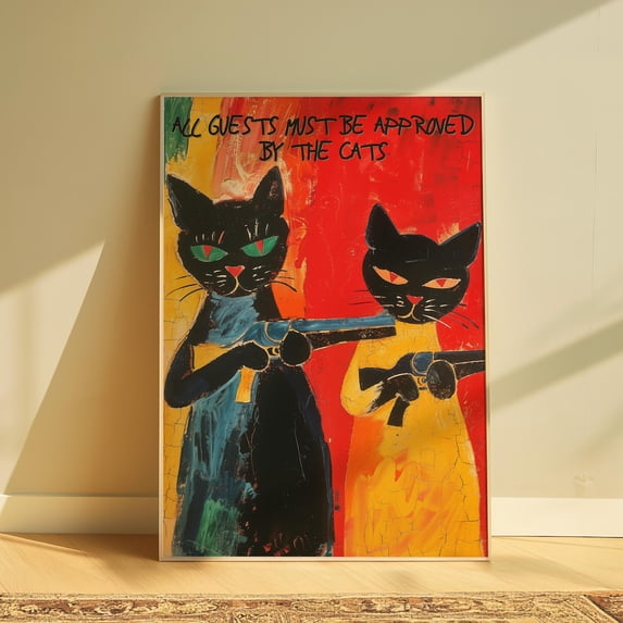 Cat Print Wall Art, Cat Lovers Welcome Poster, Unframed Paper Poster ...