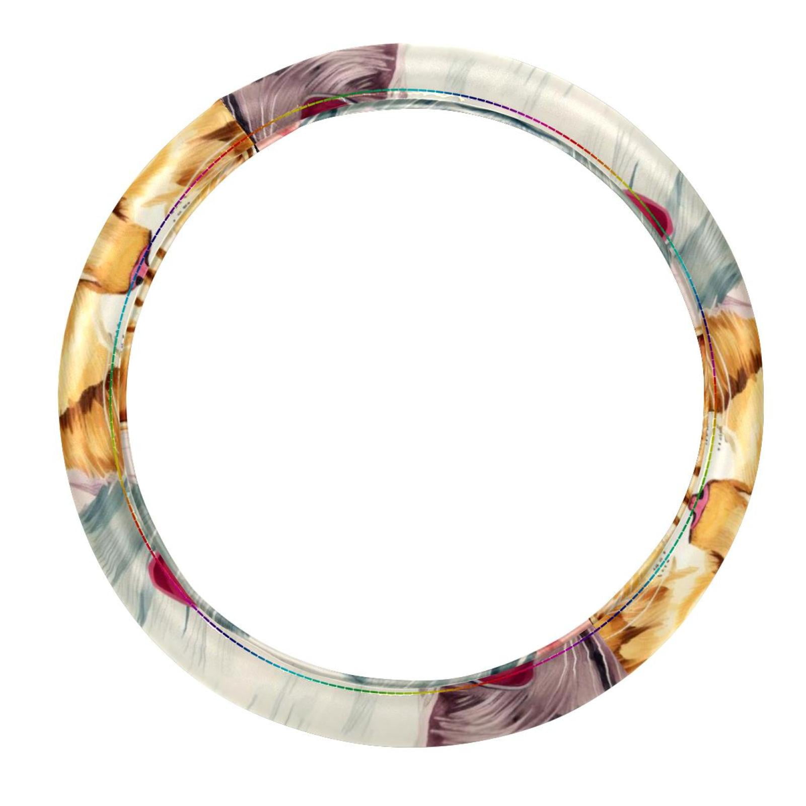 Cat Printed 14.5 Inch PVC Leather Car Wheel Covers Steering Wheel Cover ...