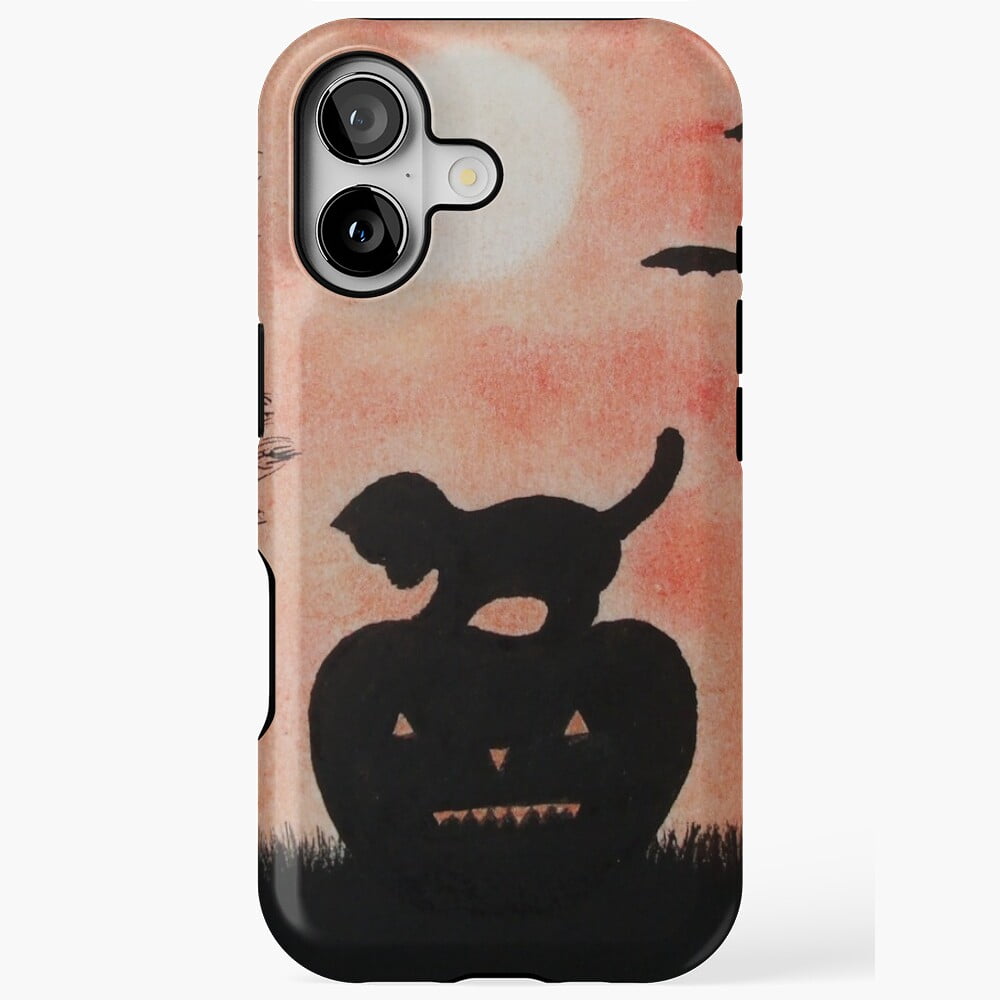 Cat Pumpkin Owl Tree Bats Art Compatible Phone Case for iPhone 11–17 ...