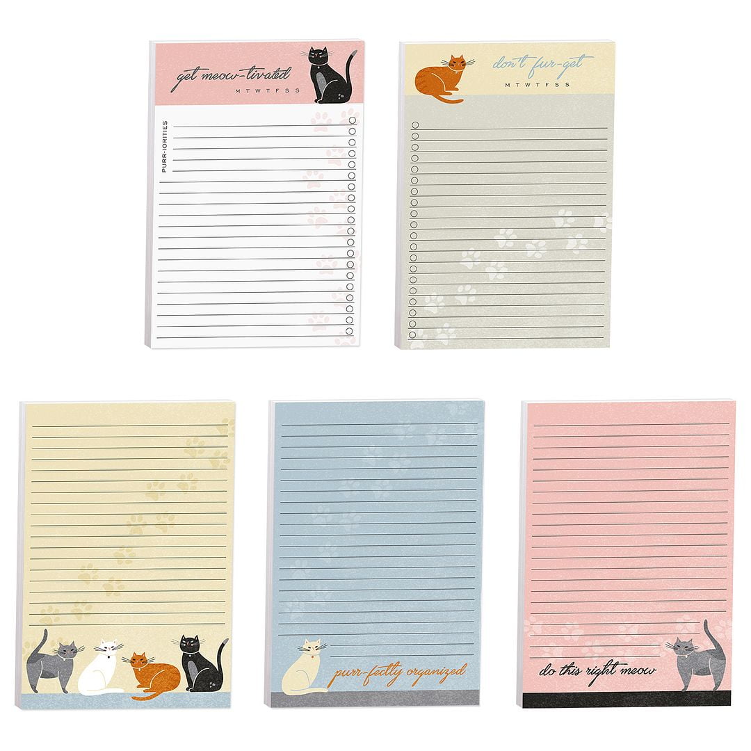 Cat Puns Daily Notepads Set / 4" x 6" Sticky Note Fill in Priority ...