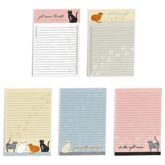 Cat Puns Daily Notepads Set / 4" x 6" Sticky Note Fill in Priority ...